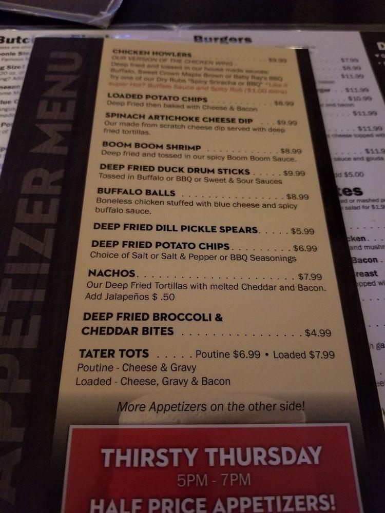 Menu at Boondocks Grille steakhouse, Fort Fairfield