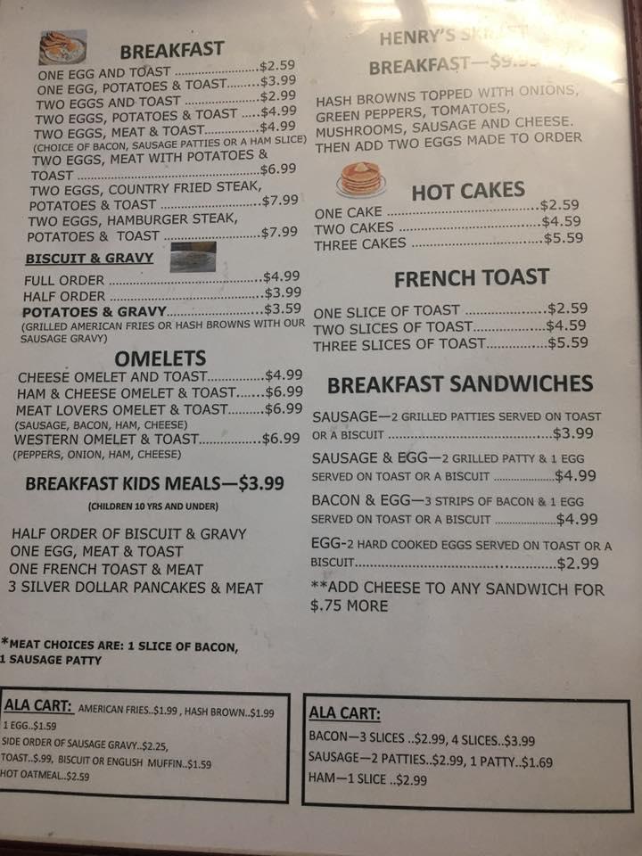 Menu at Dan Patch Cafe, Oxford