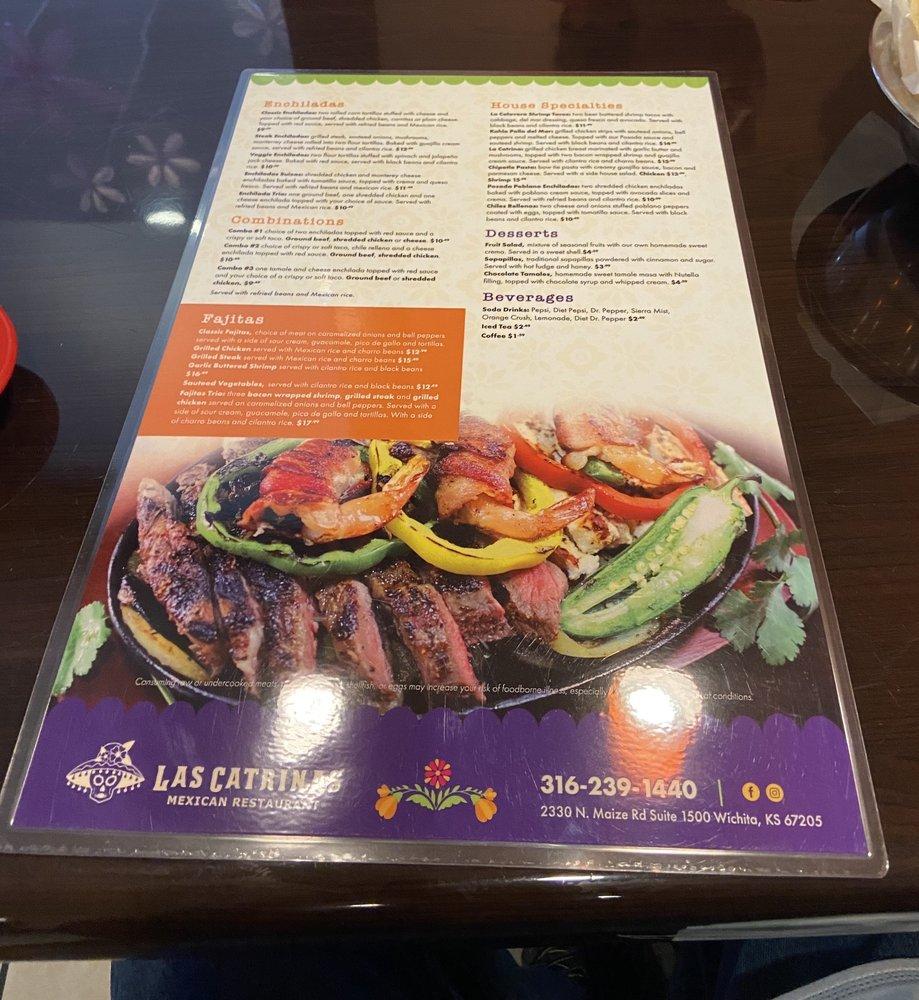 Menu at Las Catrinas Mexican Restaurant, Wichita