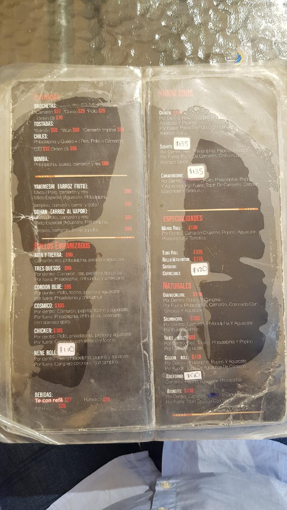 Carta del restaurante Sushito Centenario, San José del Cabo, Av Centenario