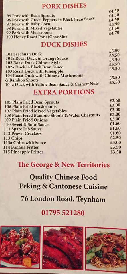 Menu at The George Inn pub & bar, Teynham