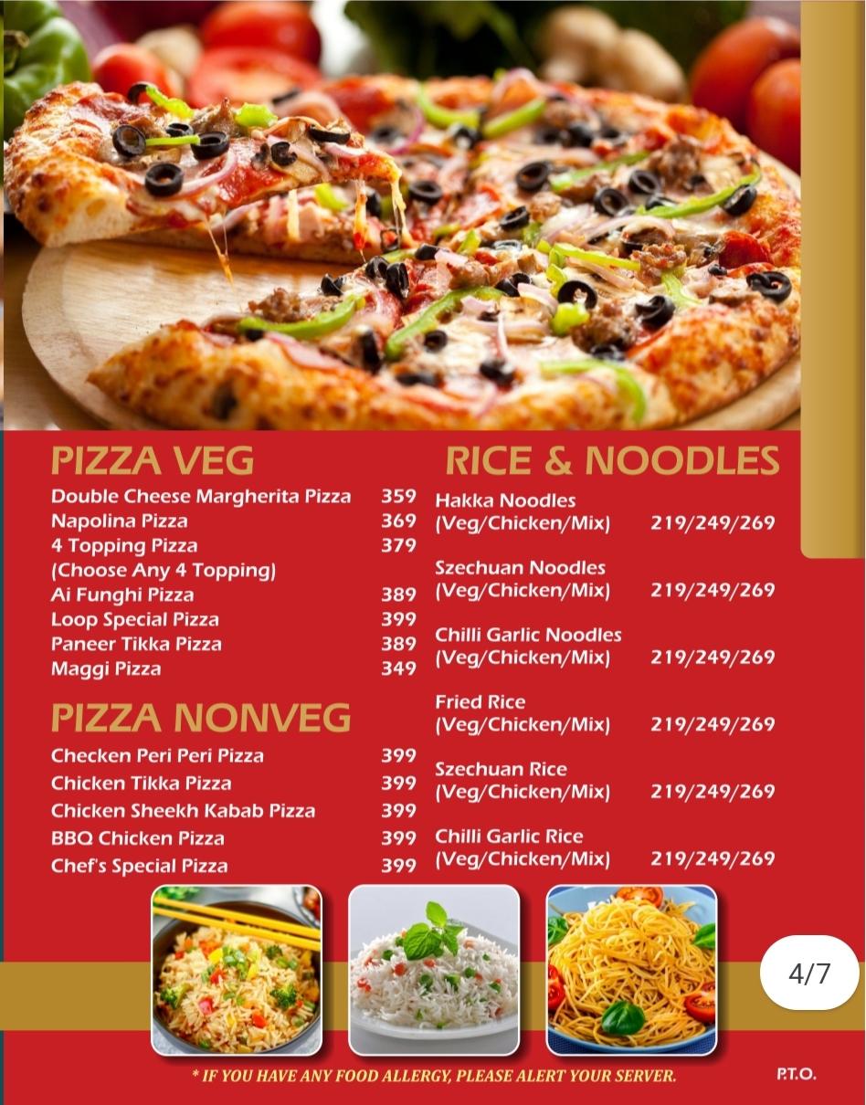 Menu at The Loop Cafe & Restaurant, Kolkata