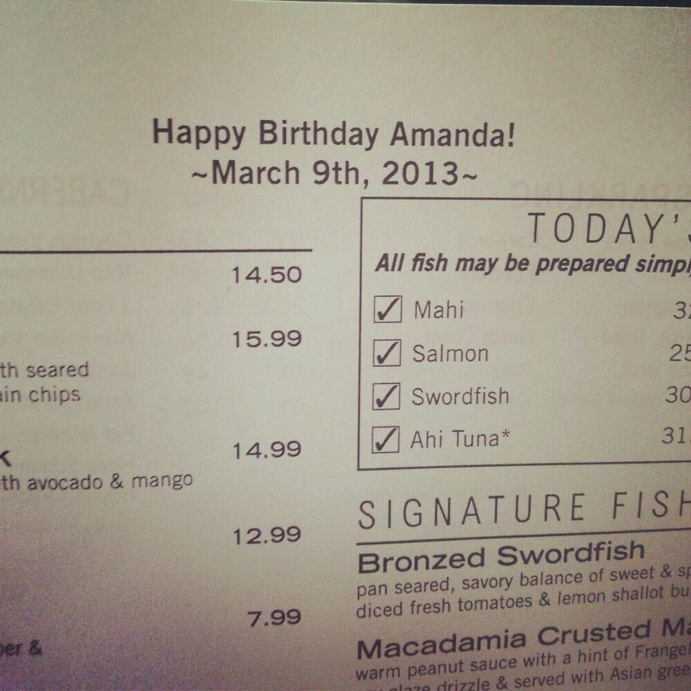 Menu at Chart House steakhouse, Stateline