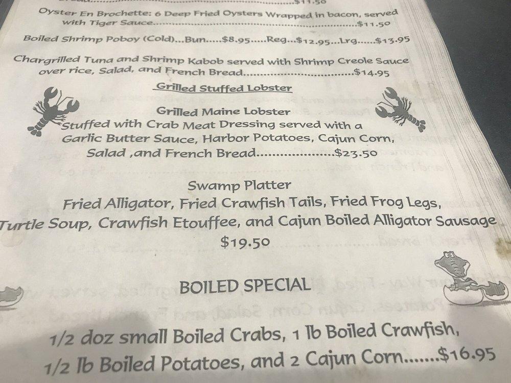 Menu at Harbor Seafood & Oyster Bar, Kenner