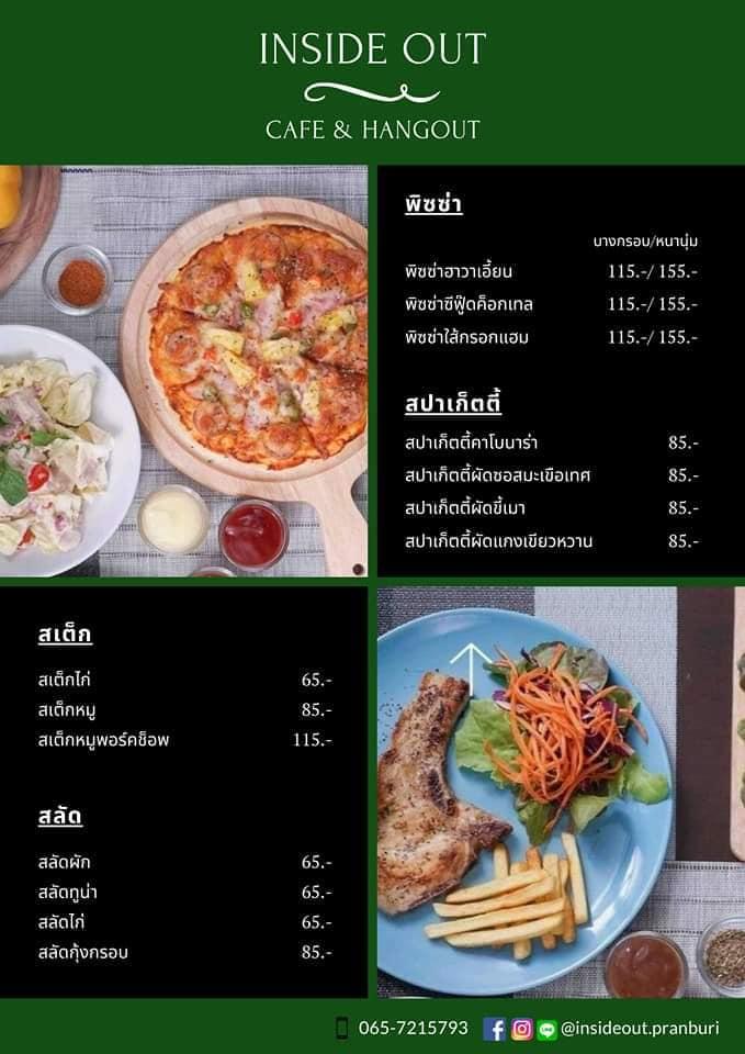 Menu at INSIDE OUT Cafe&Hangout, Pran Buri