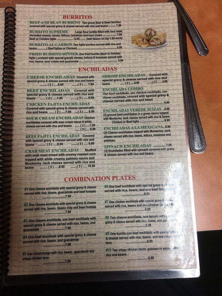 Menu at Jose's Mexican Restaurant, Dayton