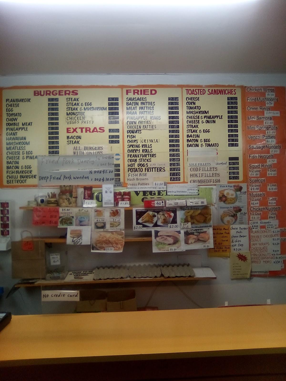 Menu at Majors Takeaways Fish & Chip Burger restaurant, Christchurch