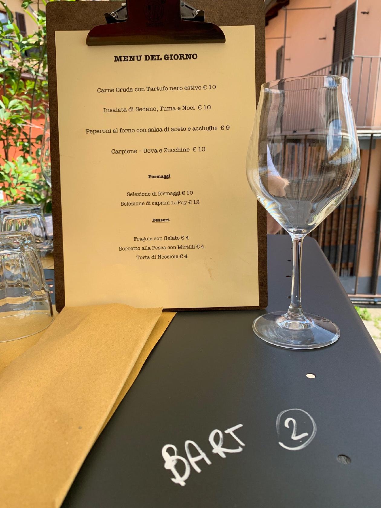 Menu at Bar la Terrazza da Renza, Castiglione Falletto