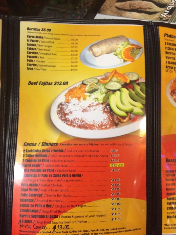 Menu at El Pato Feliz Jr restaurant, Portland, SE 92nd Ave