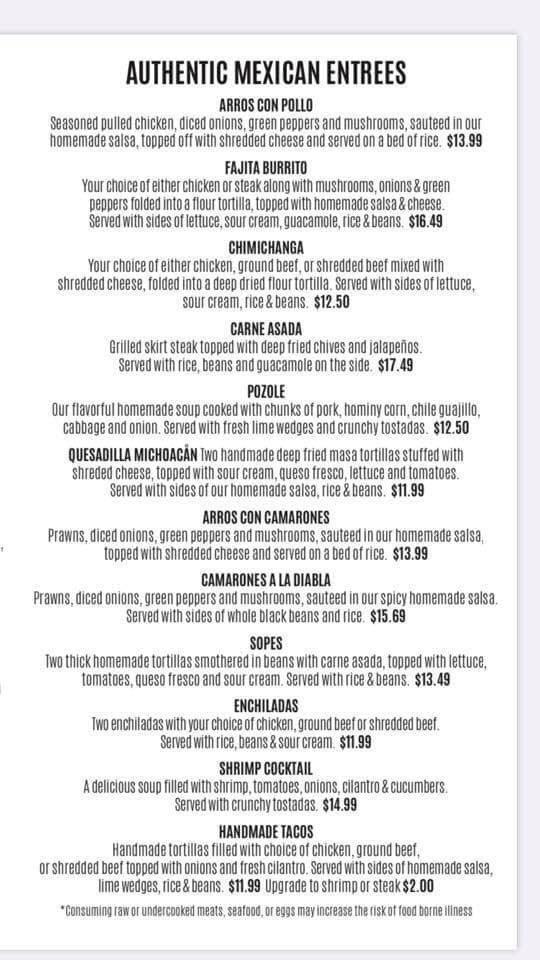Menu at Noe Jose Cafe Family Restaurant, Oak Harbor