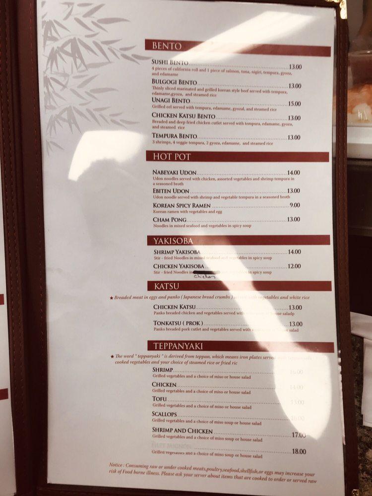 Menu at Oppa Sushi And Korean restaurant, Comstock Park