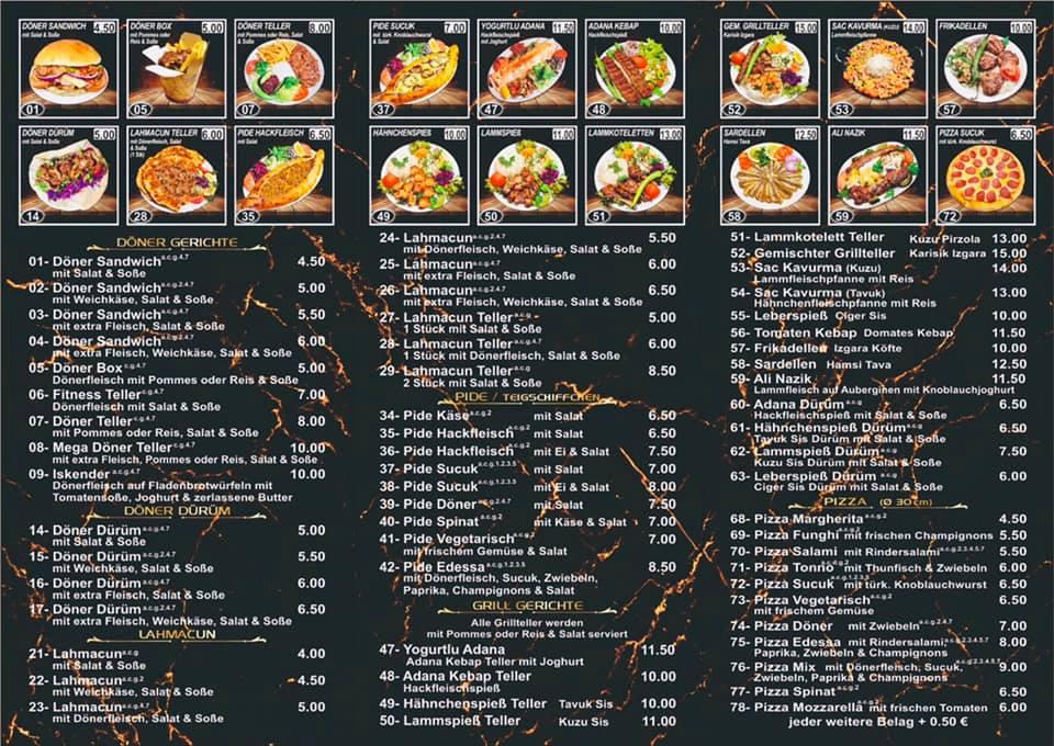 Speisekarte von Edessa Kebap restaurant, Eschborn