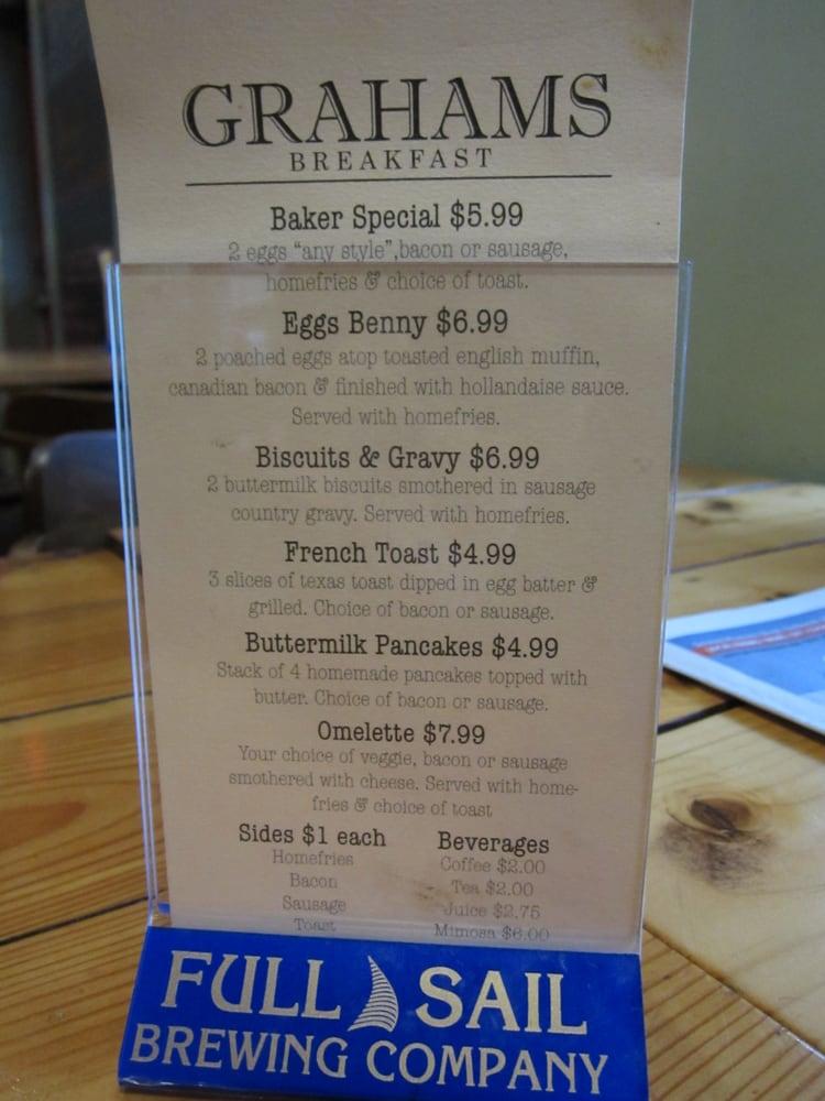 Menu at Graham's Restaurant, Glacier