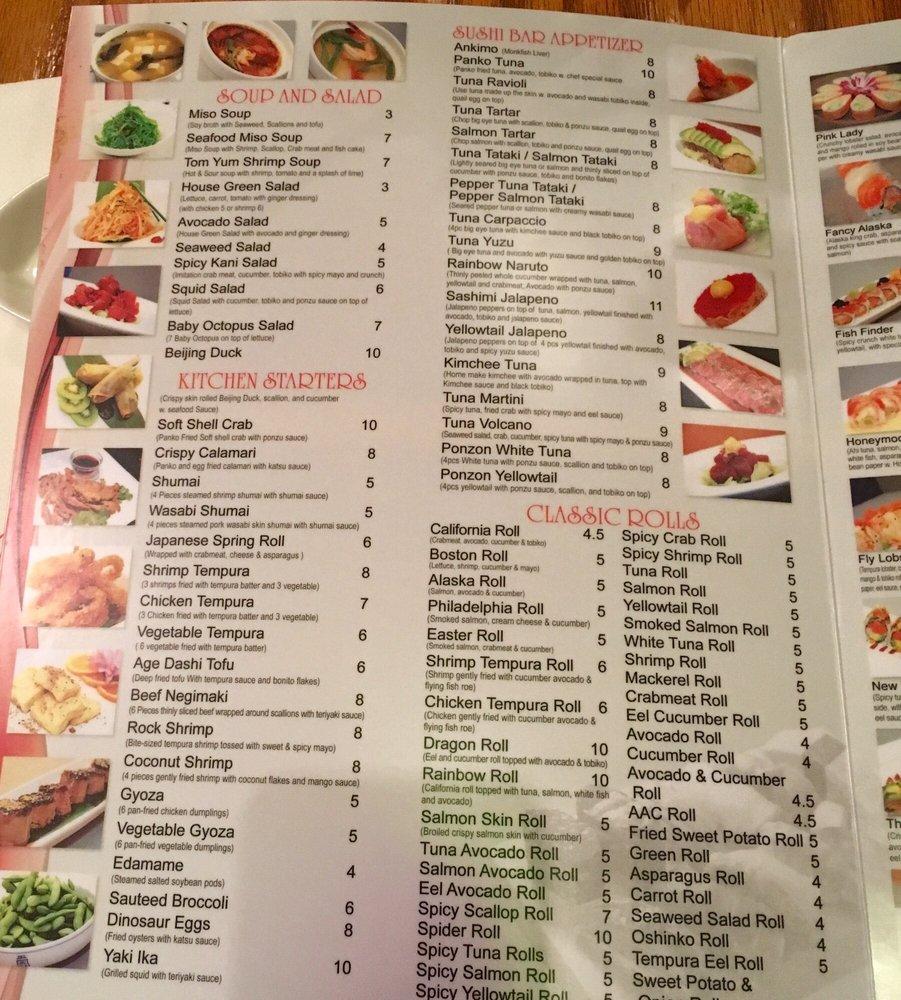 Menu at Shokudo sake bar, Glastonbury