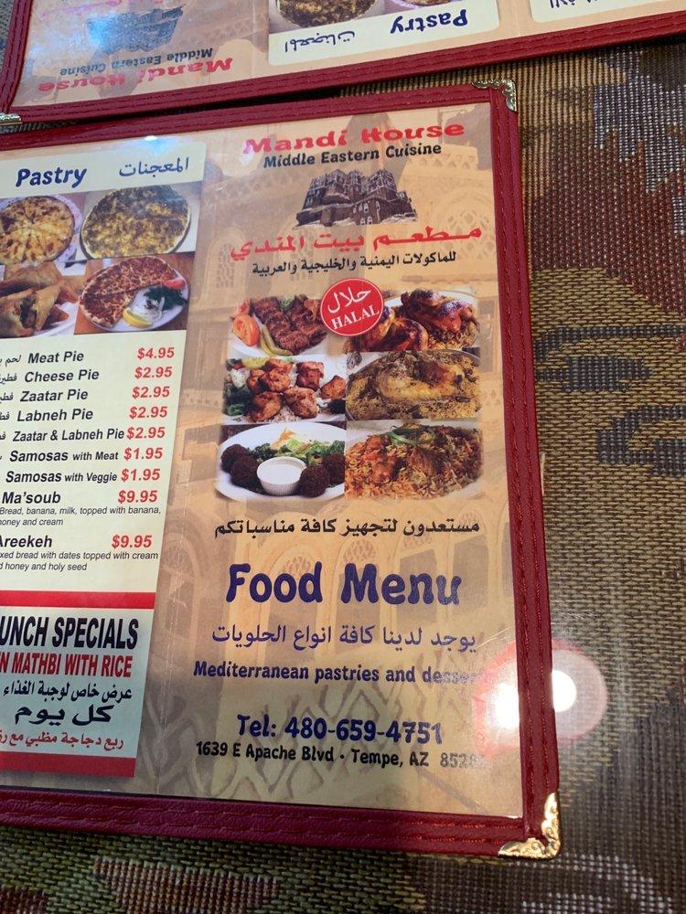 Menu at Mandi House desserts, Tempe