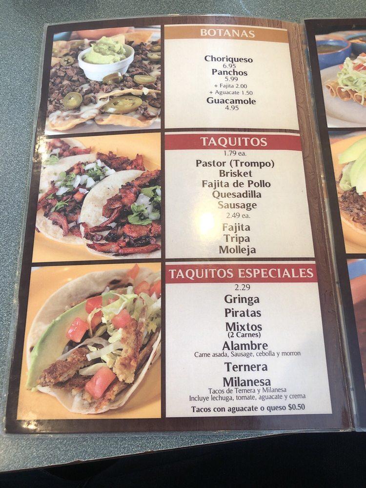 Menu at Taquitos Ravi Restaurant, Laredo, San Bernardo Ave