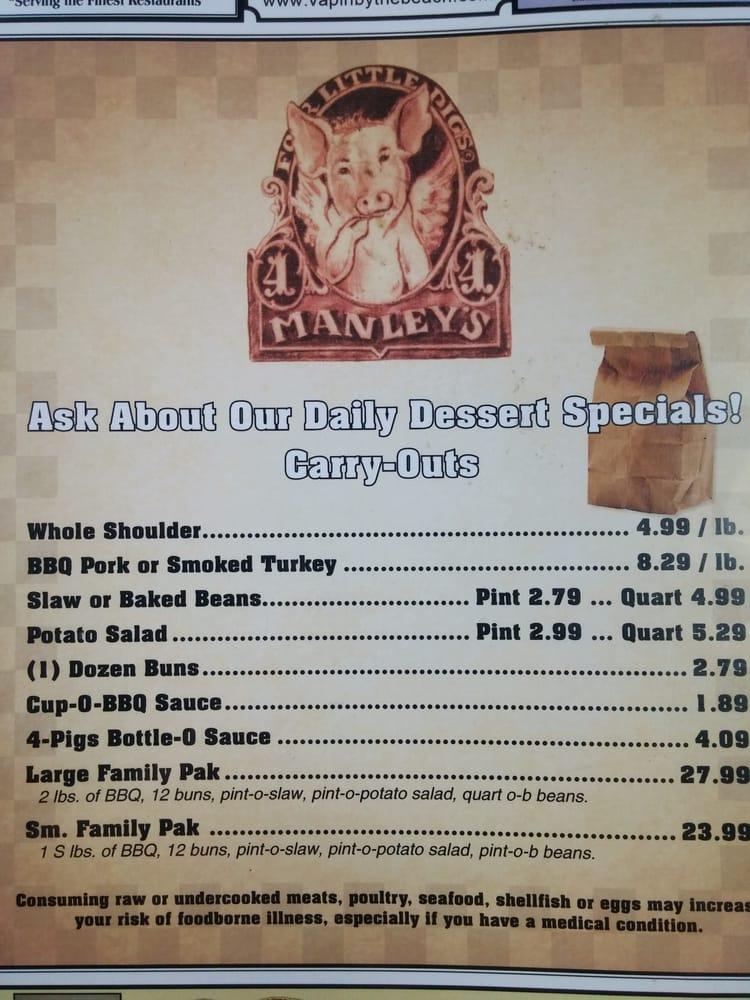 Menu at 4 Little Pigs BBQ, Benton