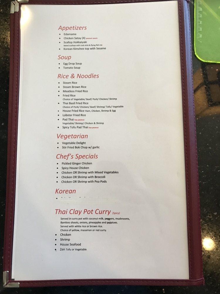 Menu at Asia ( mashpee) restaurant, Mashpee