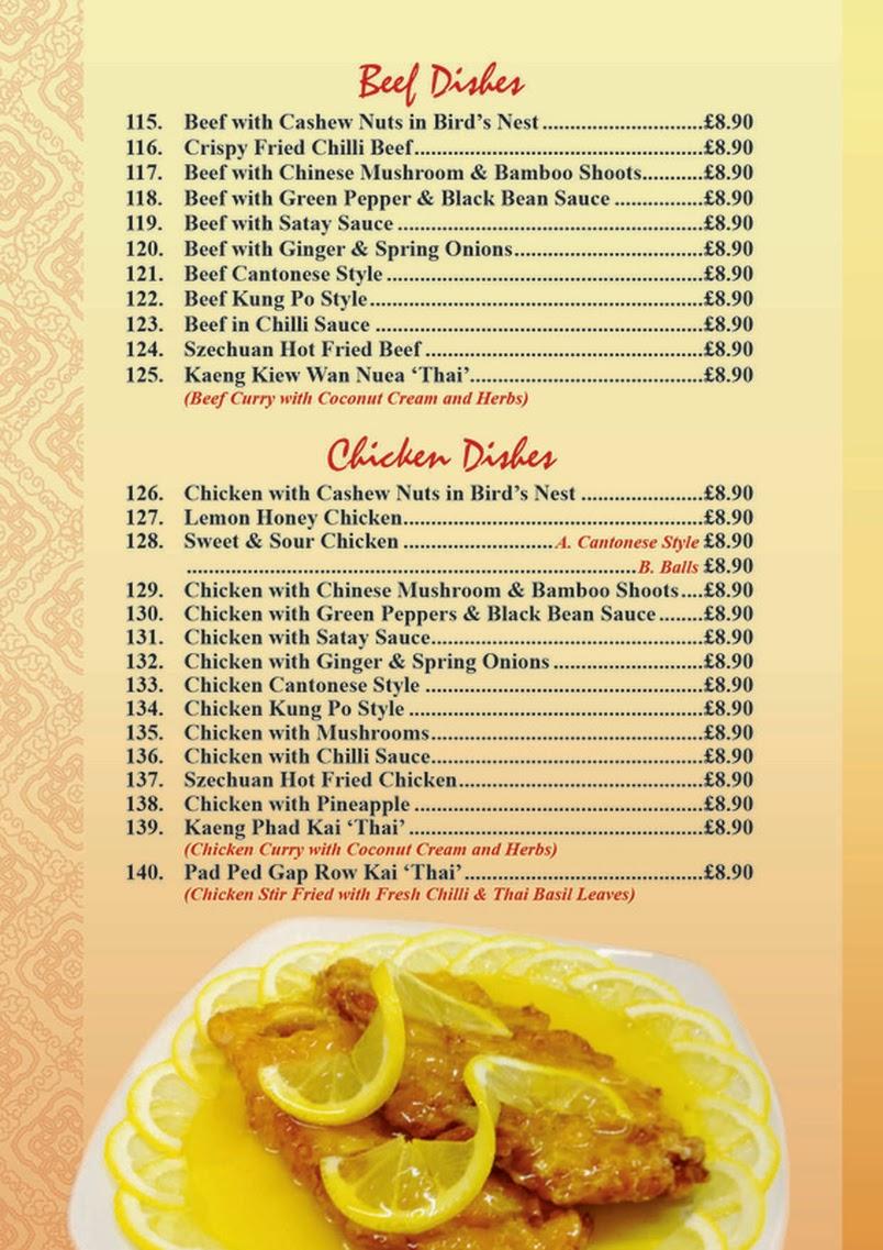 Menu at China City Oriental Restaurant, Ombersley, China City Restaurant