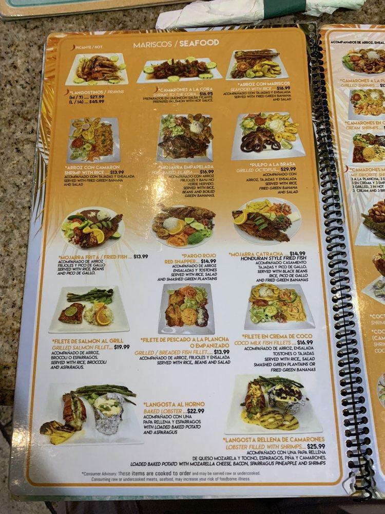 Menu at Costa Del Sol #2 restaurant, Charlotte, Park Rd
