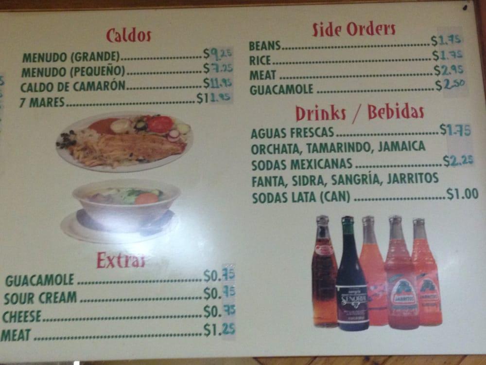 Menu at El Sitio Restaurant, San Pablo