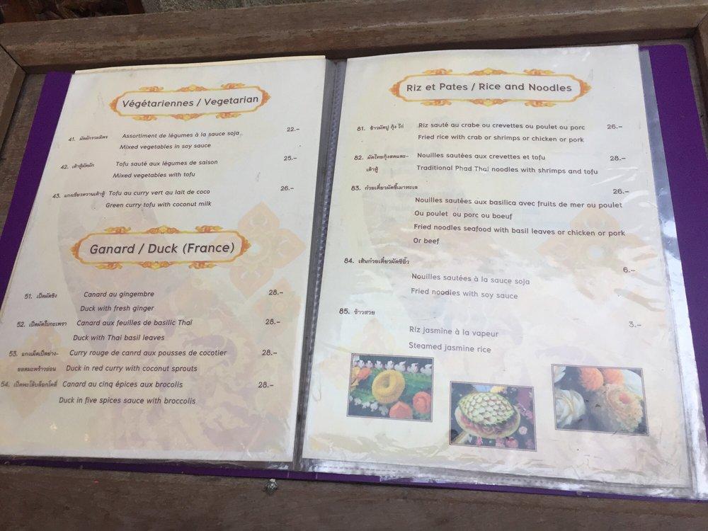 Menu da Sam-Lor Thai, Ginevra, Rue de Monthoux 17