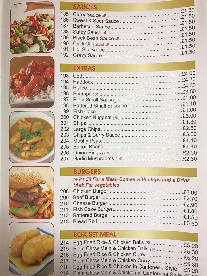 Menu at Star Chef restaurant, Ely