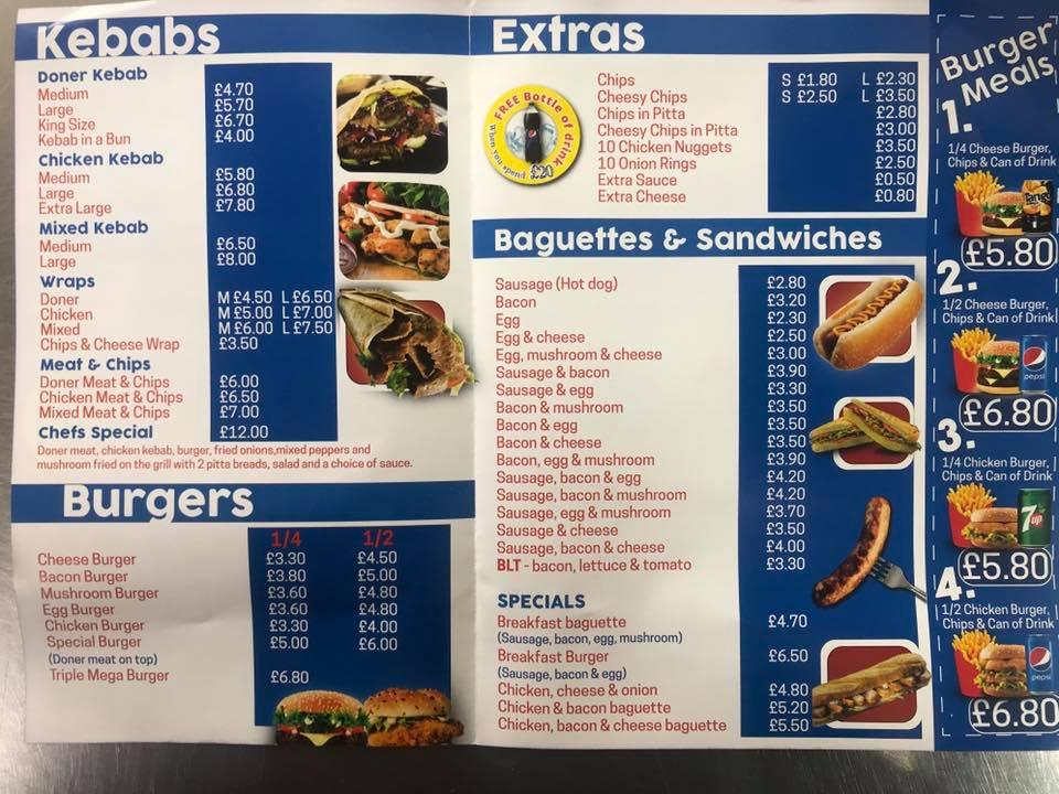 Menu at Station Kebab & Breakfast restaurant, Thatcham