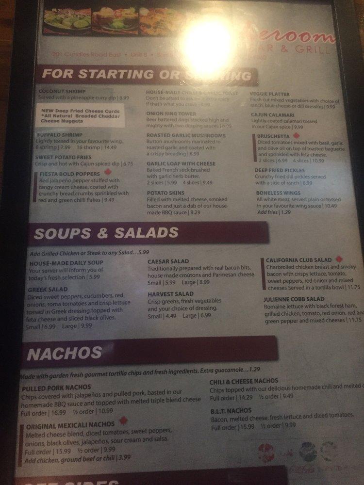 Menu at Lockeroom pub & bar, Barrie