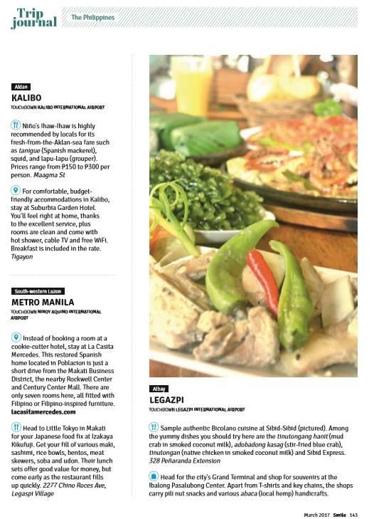 Menu at Sibid-Sibid restaurant, Legazpi City
