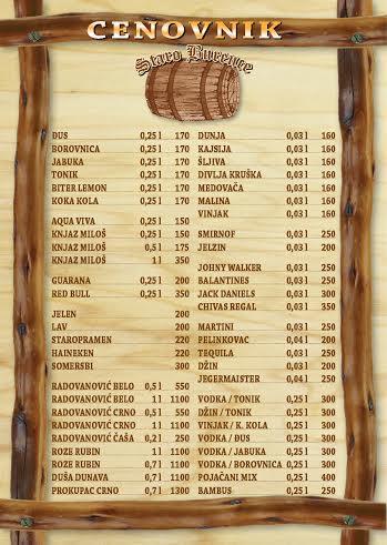 Speisekarte von Staro Burence pub & Bar, Belgrad
