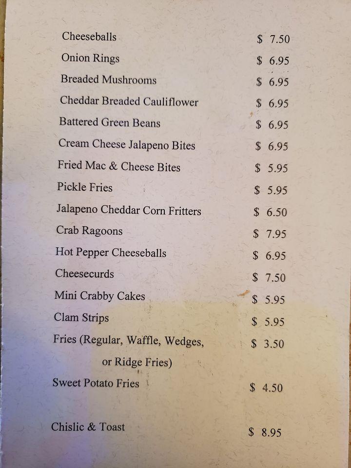 Menu at The Ridge restaurant, Bruce