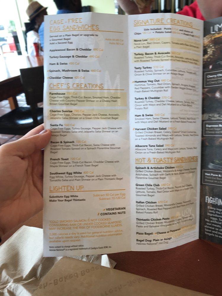 Menu at Einstein Bros. Bagels restaurant, Fort Lauderdale, N Federal ...
