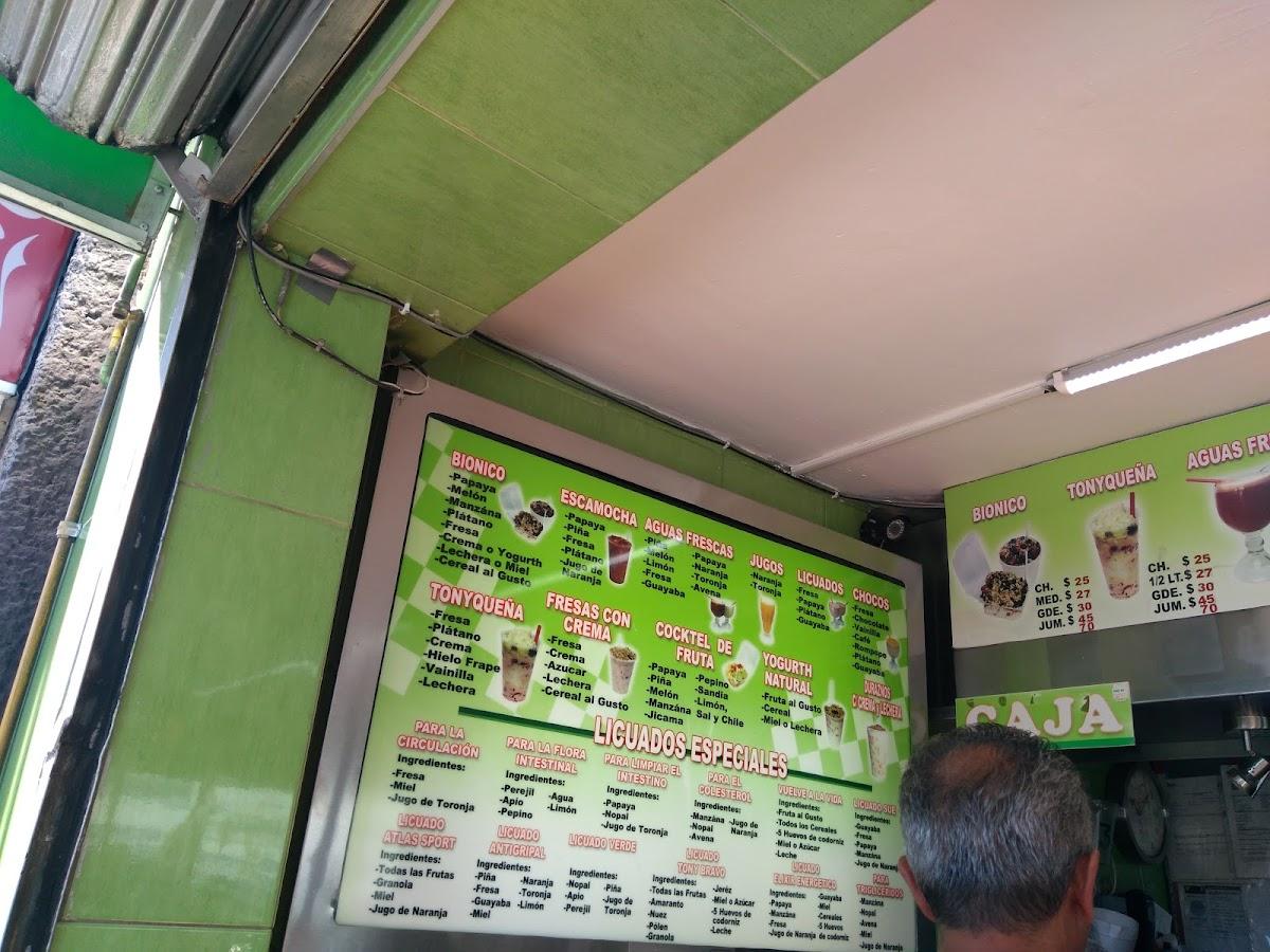 Carta del pub y bar Jugos y Chocos Tony, Aguascalientes, Profesor ...