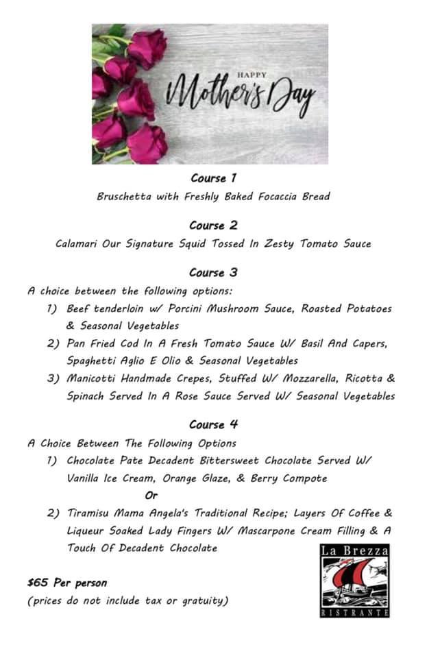 Carta del restaurante La Brezza Ristorante, Calgary