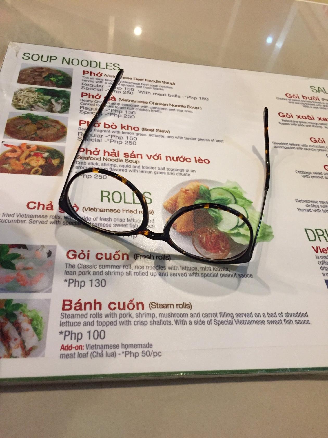 Carta del café Ca Phe Saigon, Mariquina