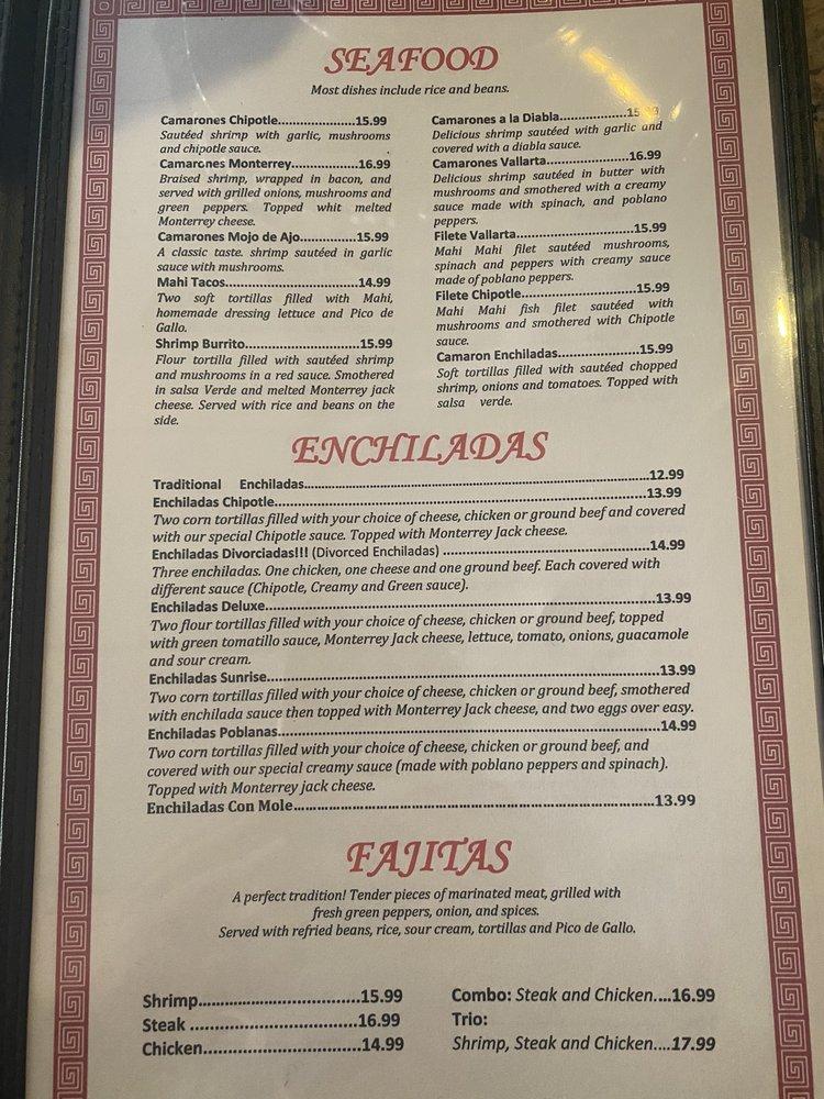 Menu at Casa Azteca Mexican Restaurant, Fort Pierce
