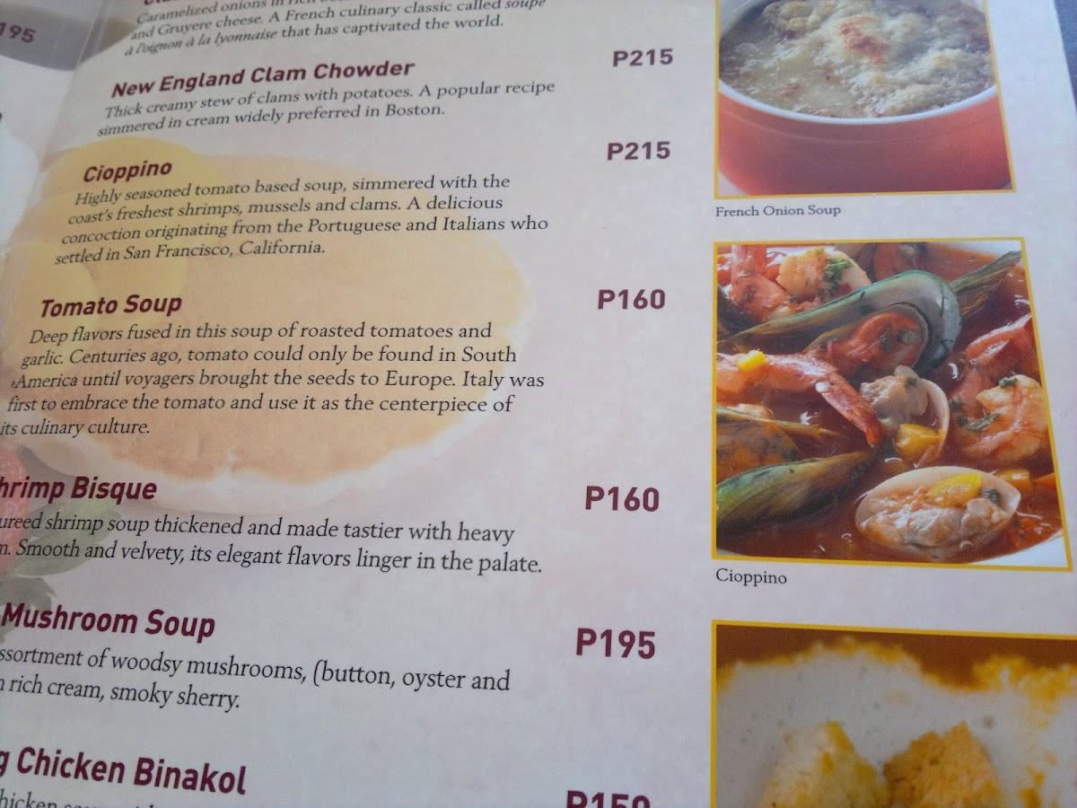 Menu at Con Gusto restaurant, Muntinlupa