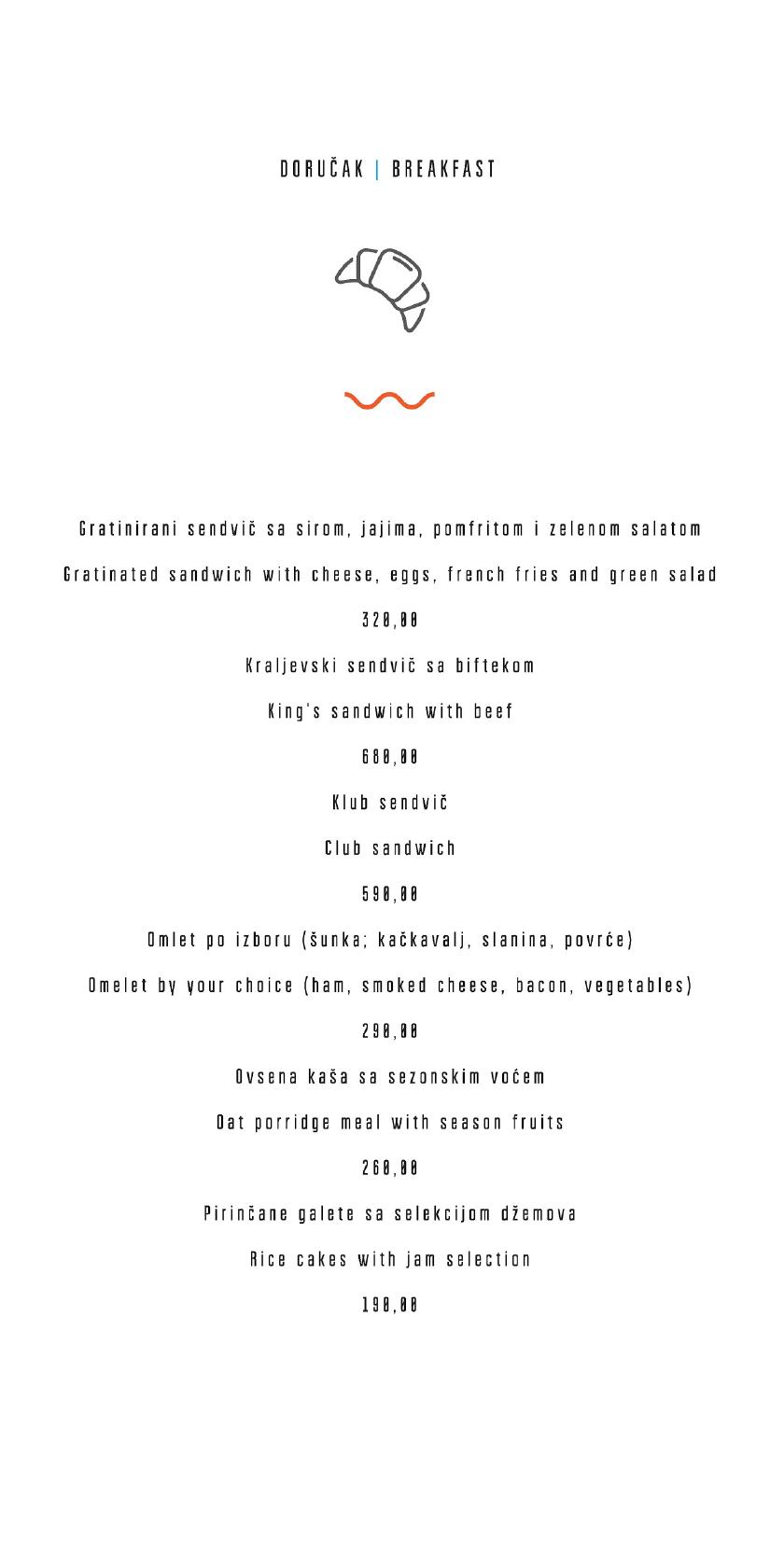 Carta de FLOW Restaurant Bar Rooms, Belgrado