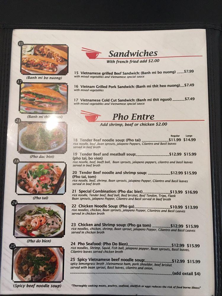 Menu at Phoenix restaurant, Derby