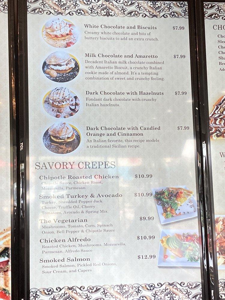 Menu at Sleek Crêperie Café — Fairfield restaurant, Cypress