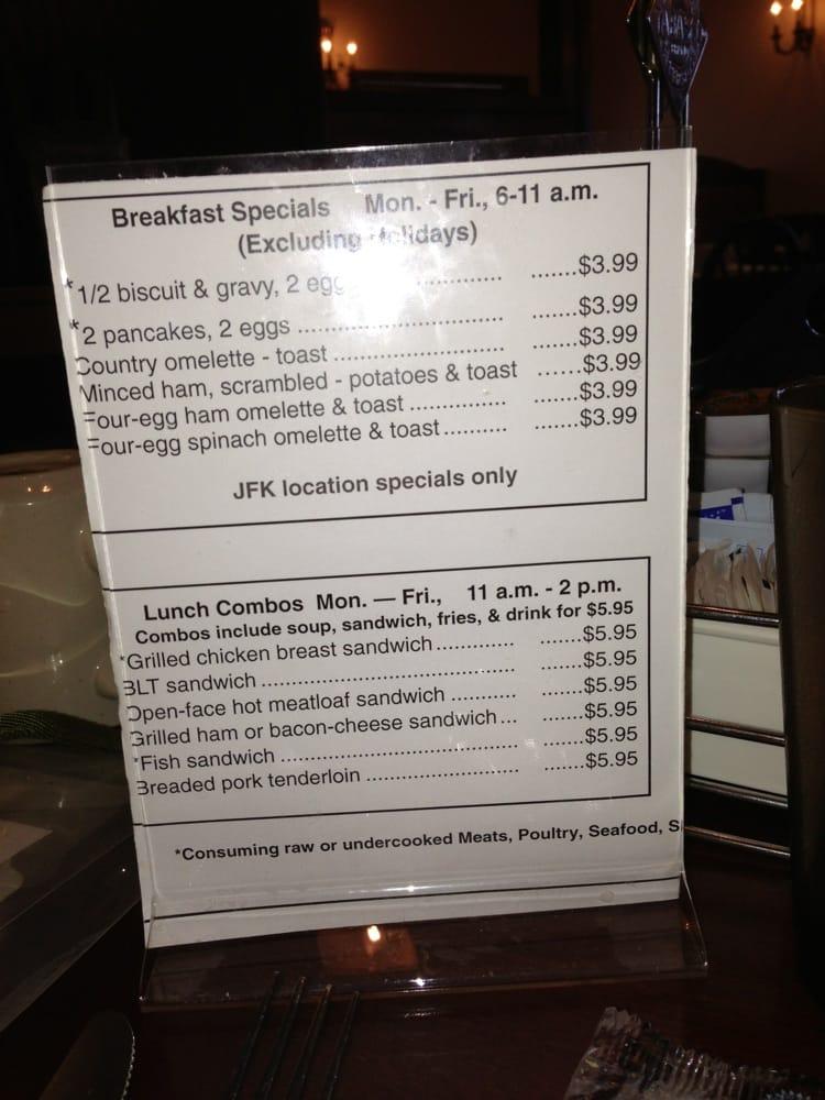 Menu at Sunshine Family Restaurant West, Dubuque, John F Kennedy Rd