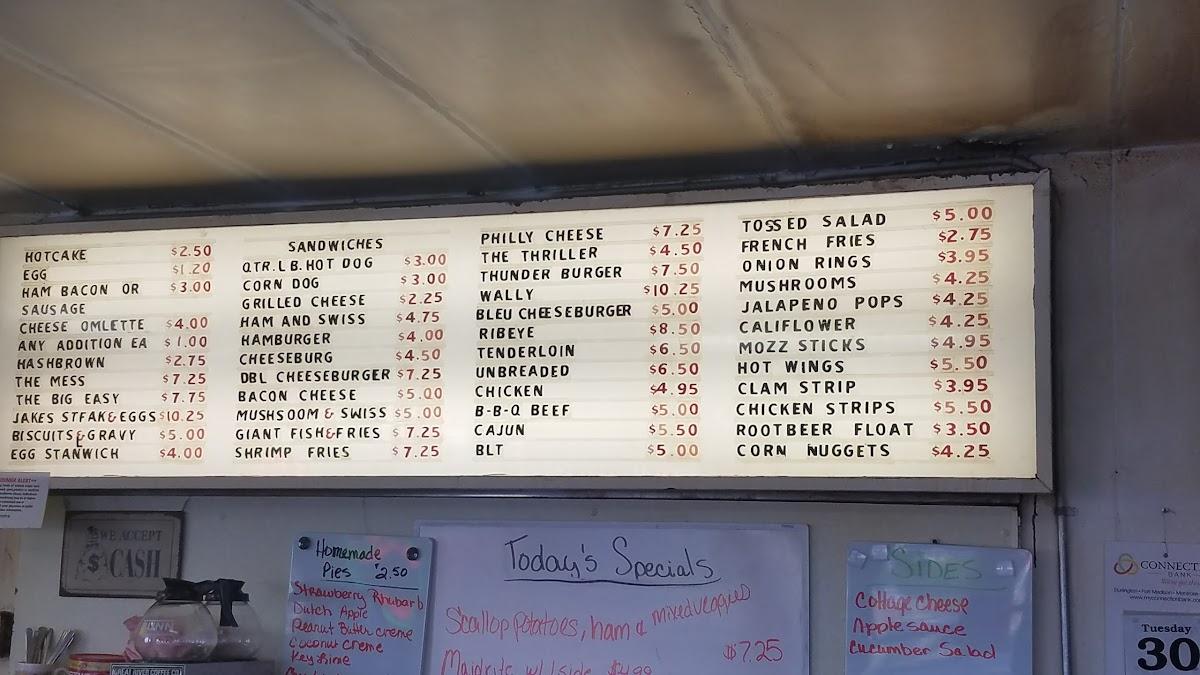 Menu at The Fort Diner restaurant, Fort Madison