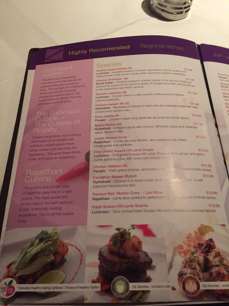 Menu at Zari - Indian Fine Dining Crawley restaurant, Crawley