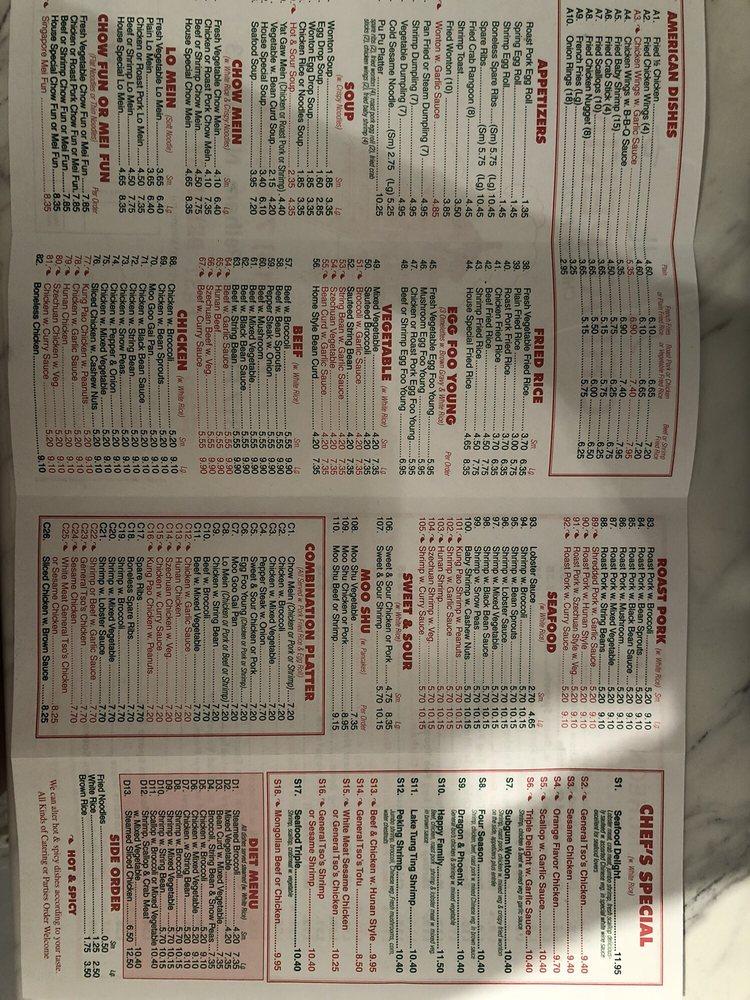 Menu at Great Peking Restaurant, Village of Pelham