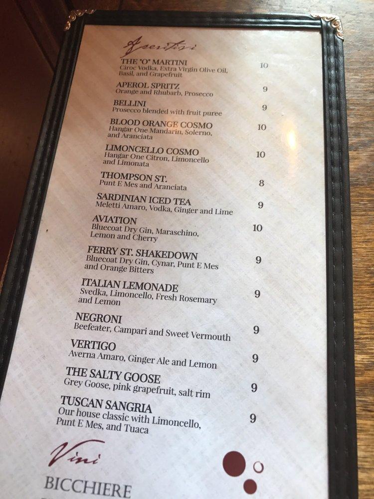 Menu at Sette Luna restaurant, Easton