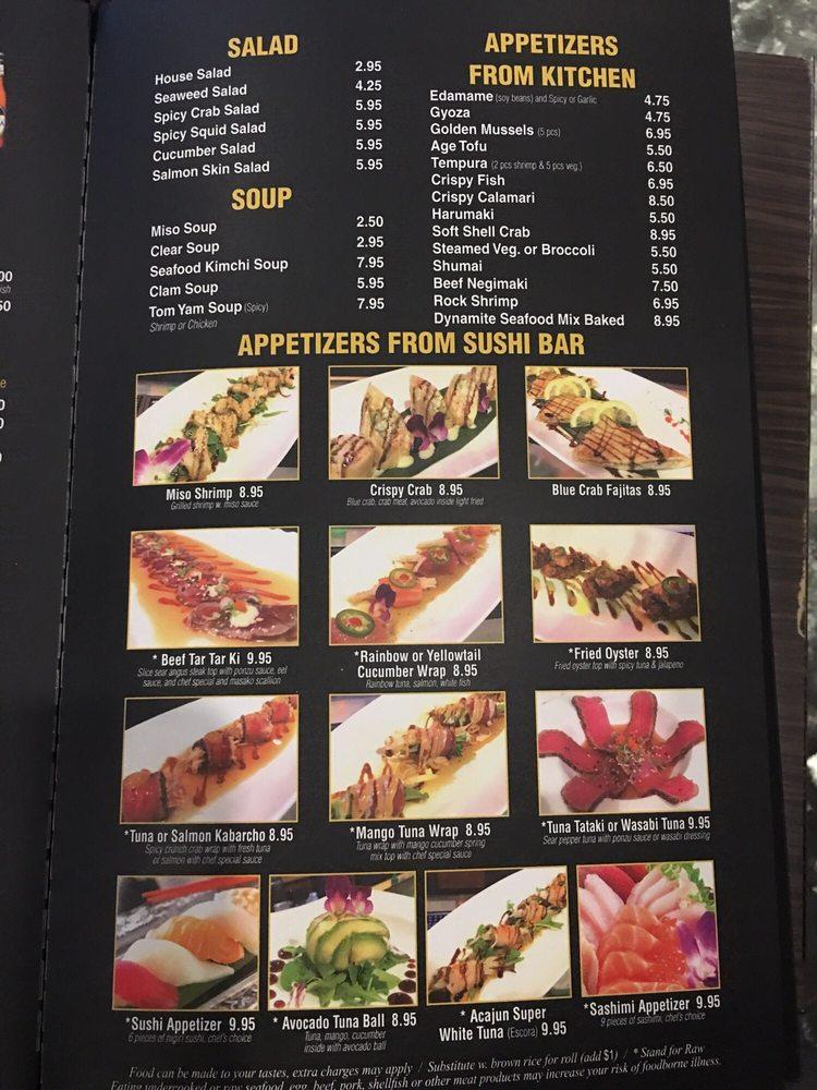 Menu at Atami Japan restaurant, North Huntingdon