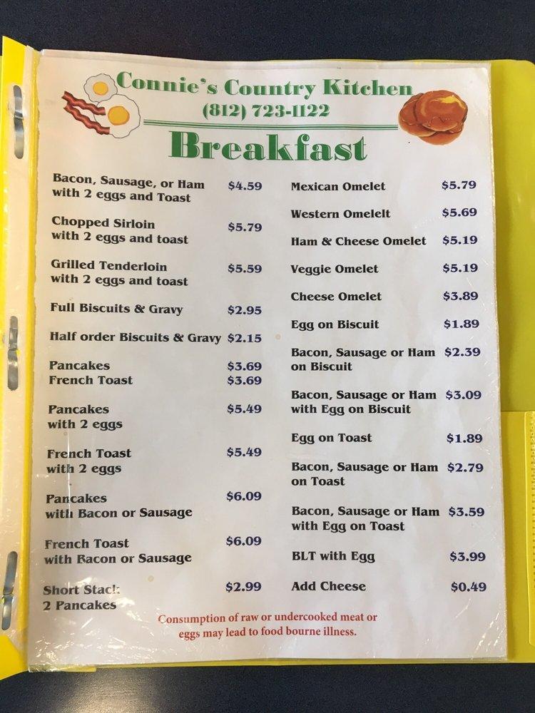 Menu at Connie's Country Kitchen restaurant, Paoli