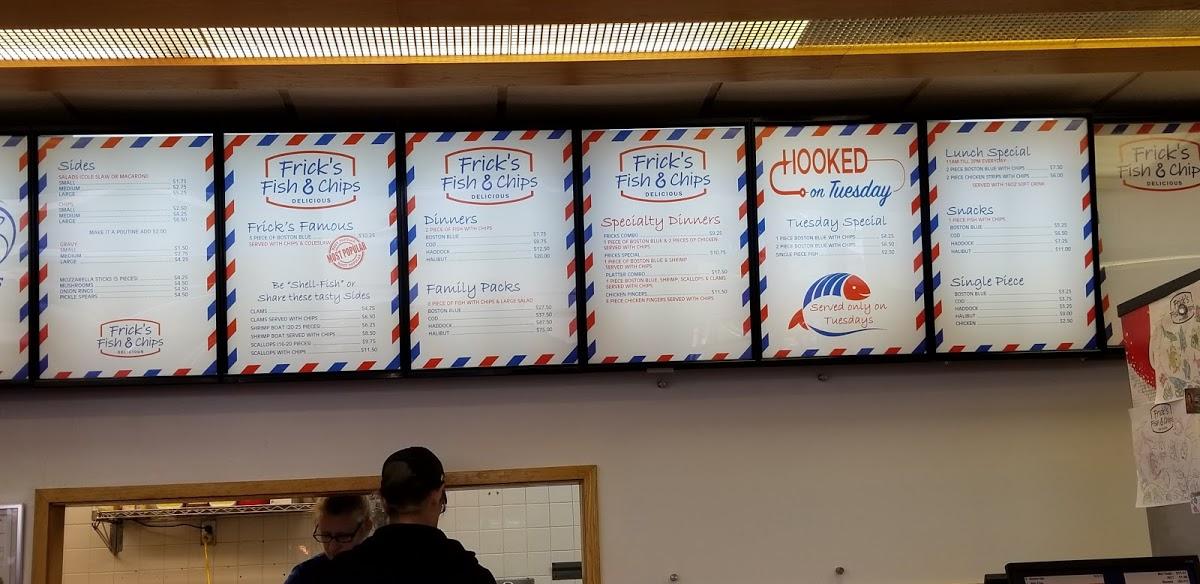 Menu at Frick's Fish & Chips fast food, Chatham-Kent