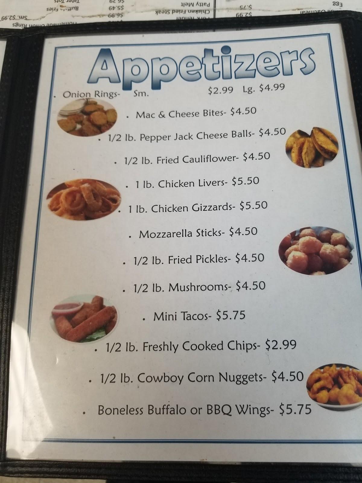 Menu at South Forty Cafe, Westmoreland, 403 Road to Oz Highway